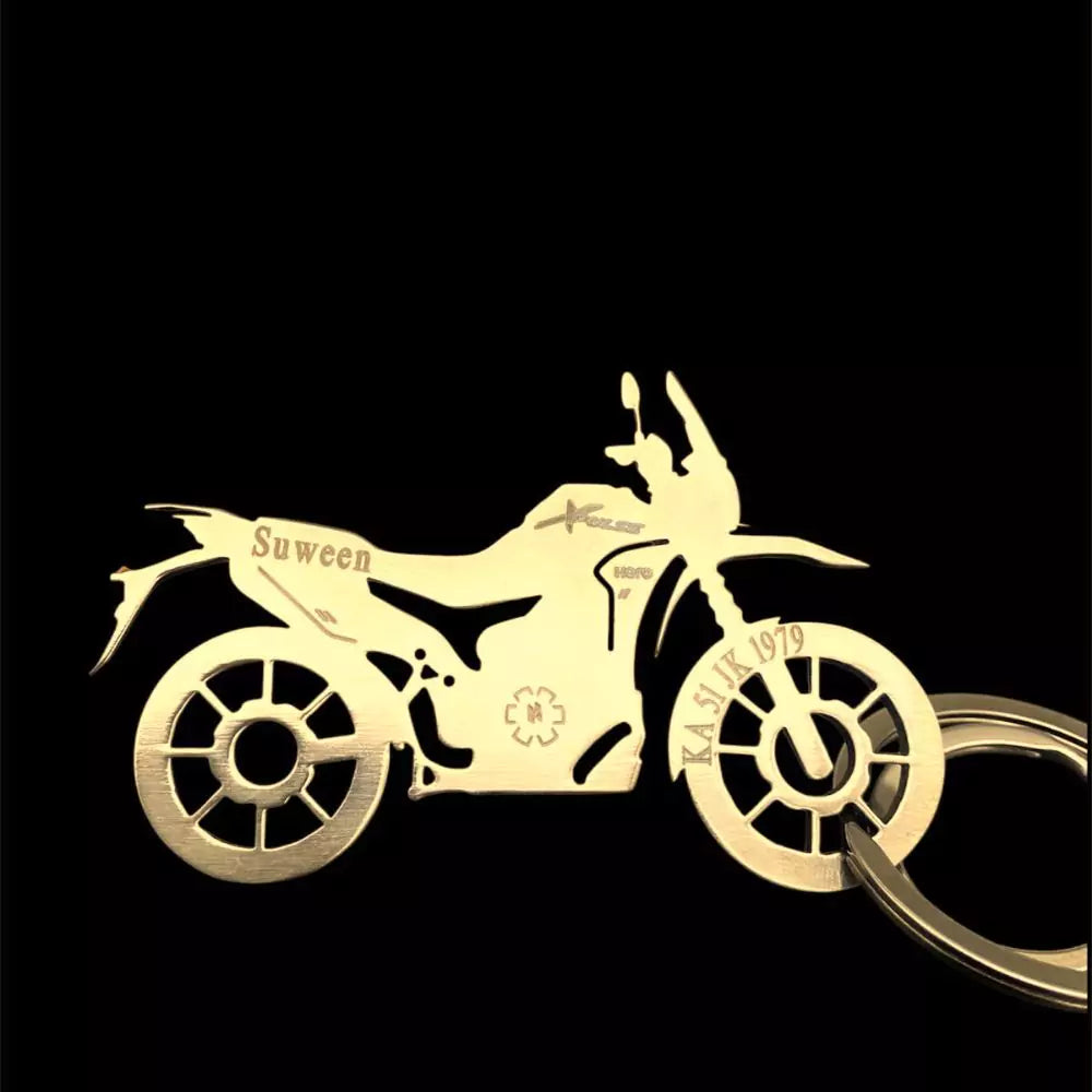 Hero Xpulse 210 Keychain – Premium Metal Engraved Bike Keyring – Ampkrafts