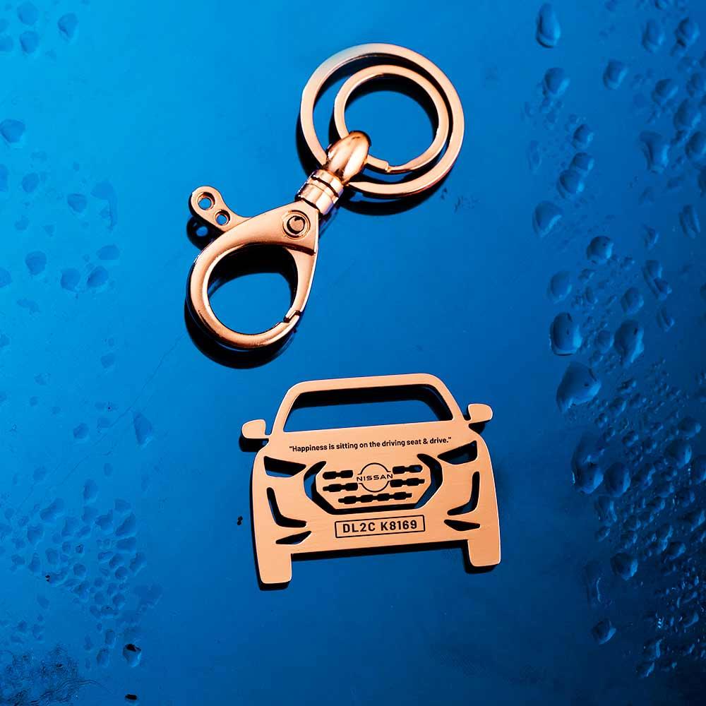 Personalized Name & Number plate keychain | Nissan Magnite Keychain