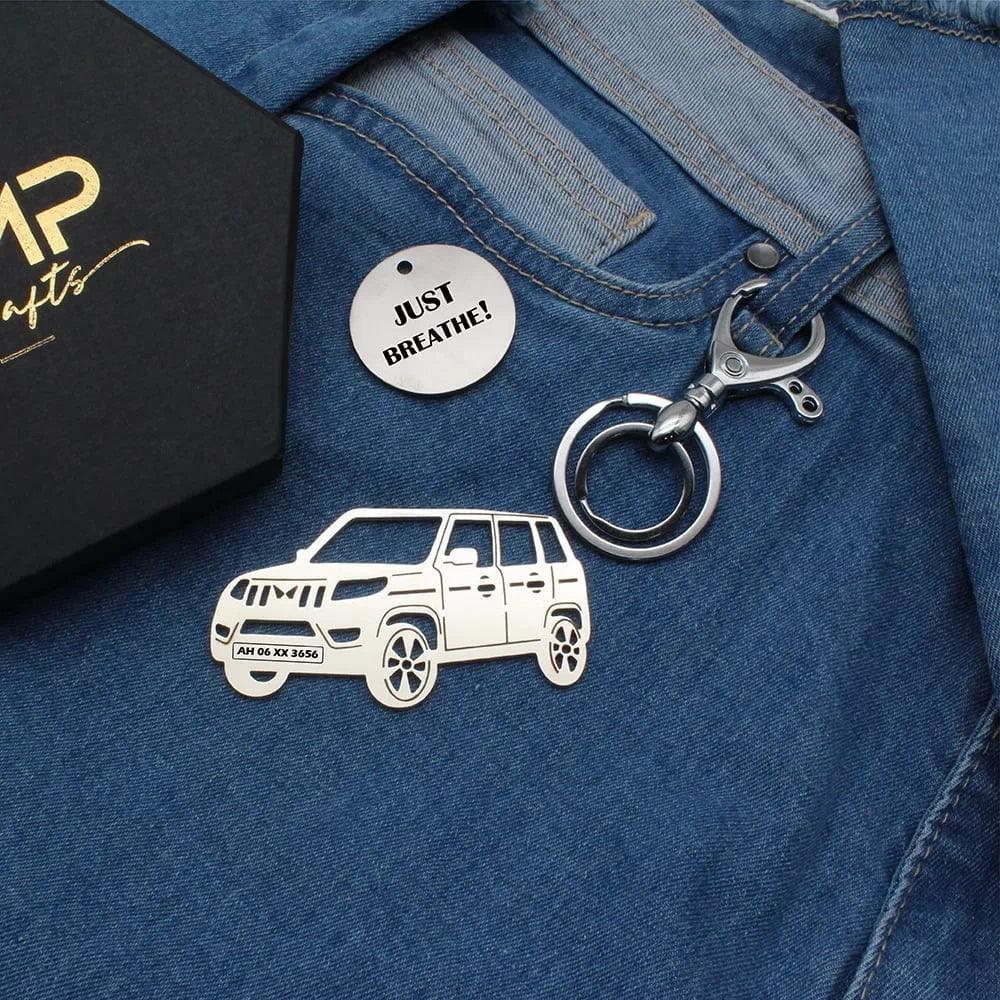 Personalised Car keychain | Mahindra Bolero Neo Keychain