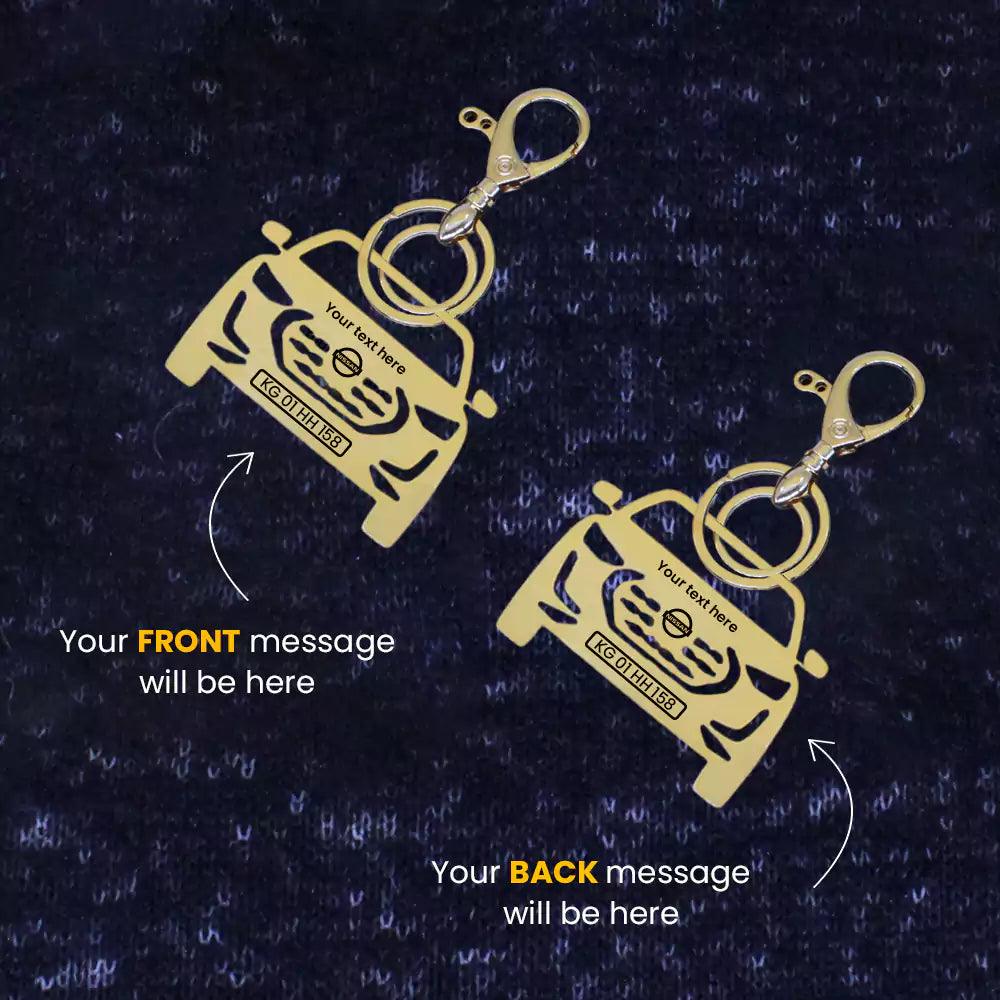 Personalised Custom Name Number Plate Message Keychain India
